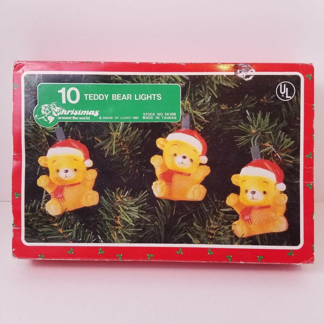 1987 10 Blow Mold Teddy Bear String Lights Christmas Around - Etsy