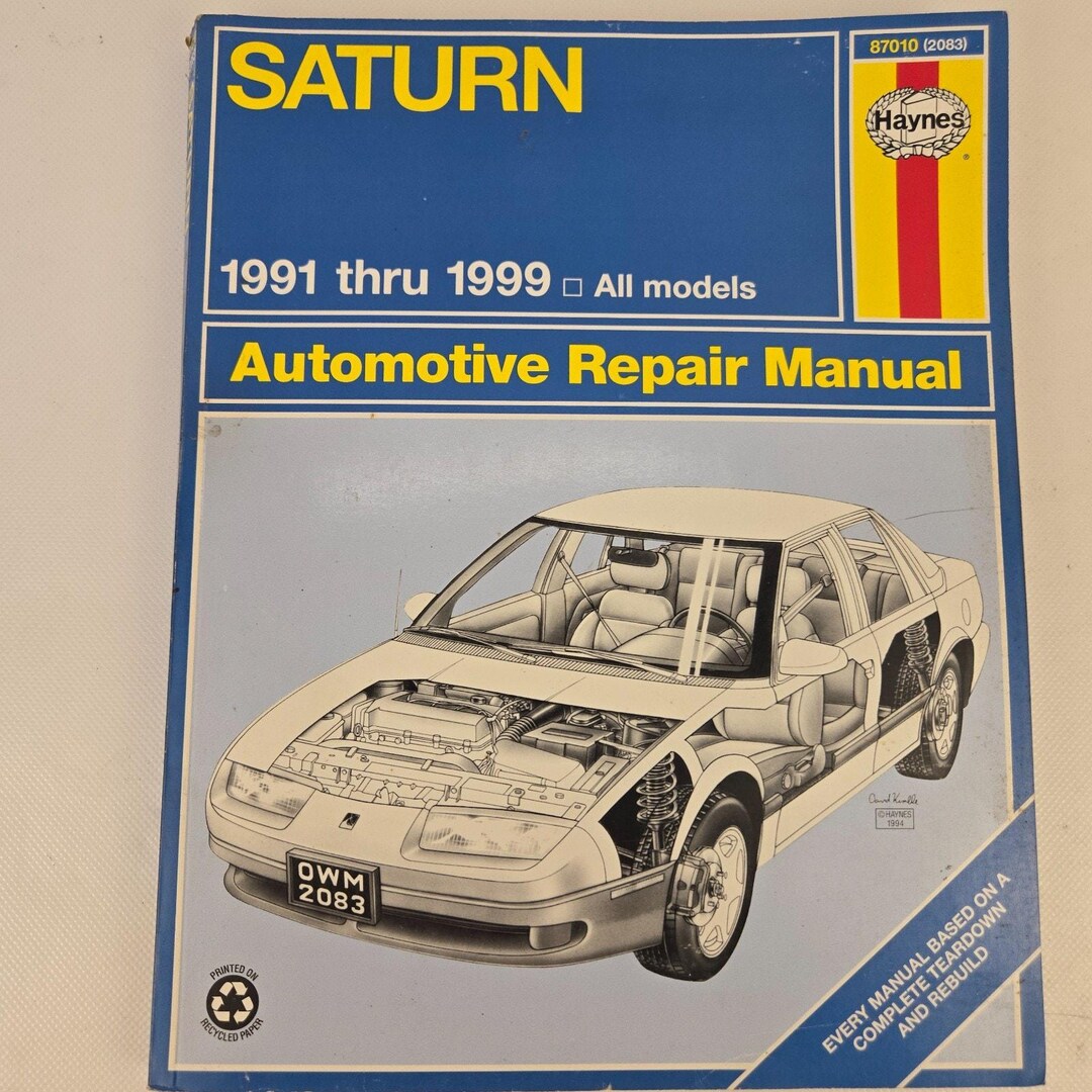 Haynes 87010 Saturn 1991-2002 All Models Repair Service Shop Manual 015 ...