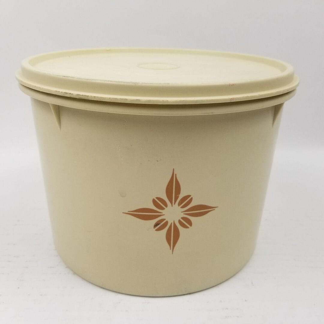 Tupperware Almond Starburst Canister 265-10 With Tupper Seal Lid 228-35 ...