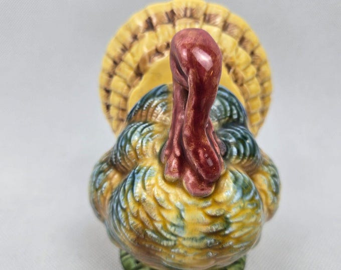 Lefton Turkey Napkin Sign Holder Thanksgiving Ceramic Original Sticker ...