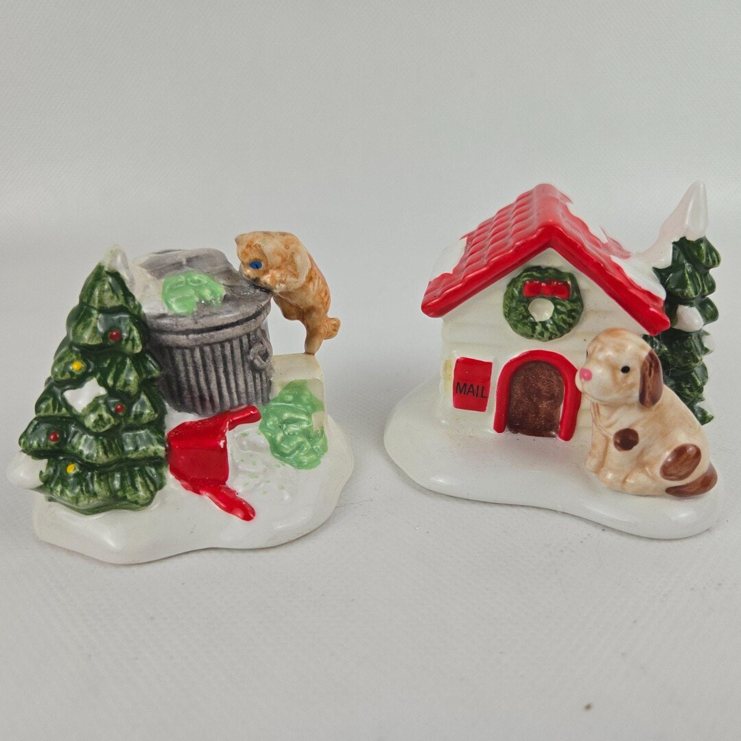 Dept 56 the Original Snow Village #5131-4 "cat and Dog" Set of 2 NO BOX ...