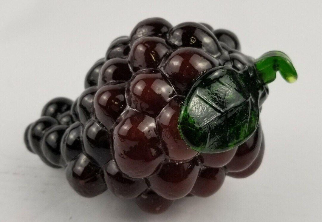 Vintage Ceramic Glazed Bunch of Grapes With Blown Glass Leaf & Stem Fake Fruit - Etsy