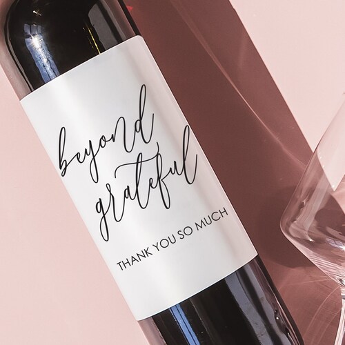 Thank You Wine Label Thank You Mini Wine Bottle Labels Thank - Etsy