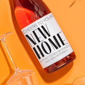 NEW HOME GIFT, Cheers to Your New Home, Housewarming Gift, Wine Label ...