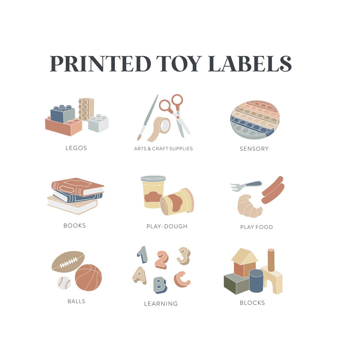 PRINTED Toy Organization Storage Label Toy Labels Daycare - Etsy