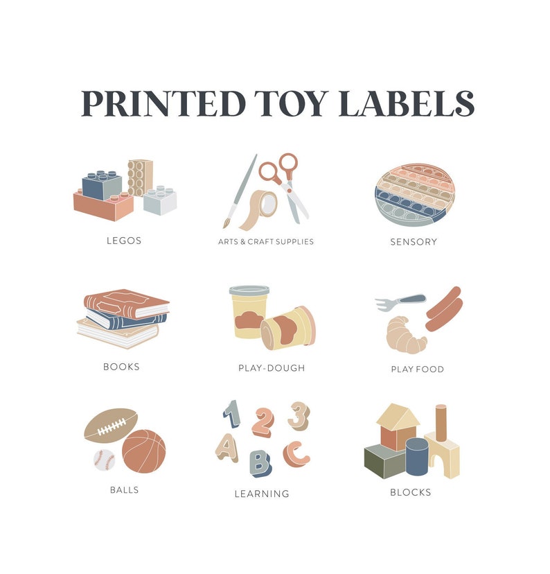 PRINTED Toy Organization Storage Label Toy Labels Daycare - Etsy