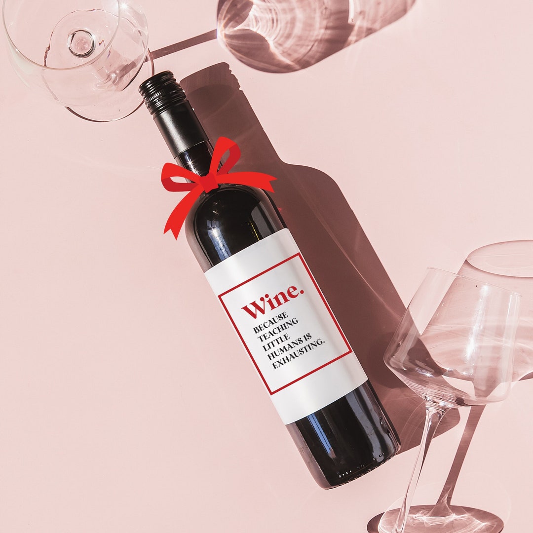 TEACHER WINE LABEL, Teacher Appreciation Gift, Gift for Teacher, Funny ...