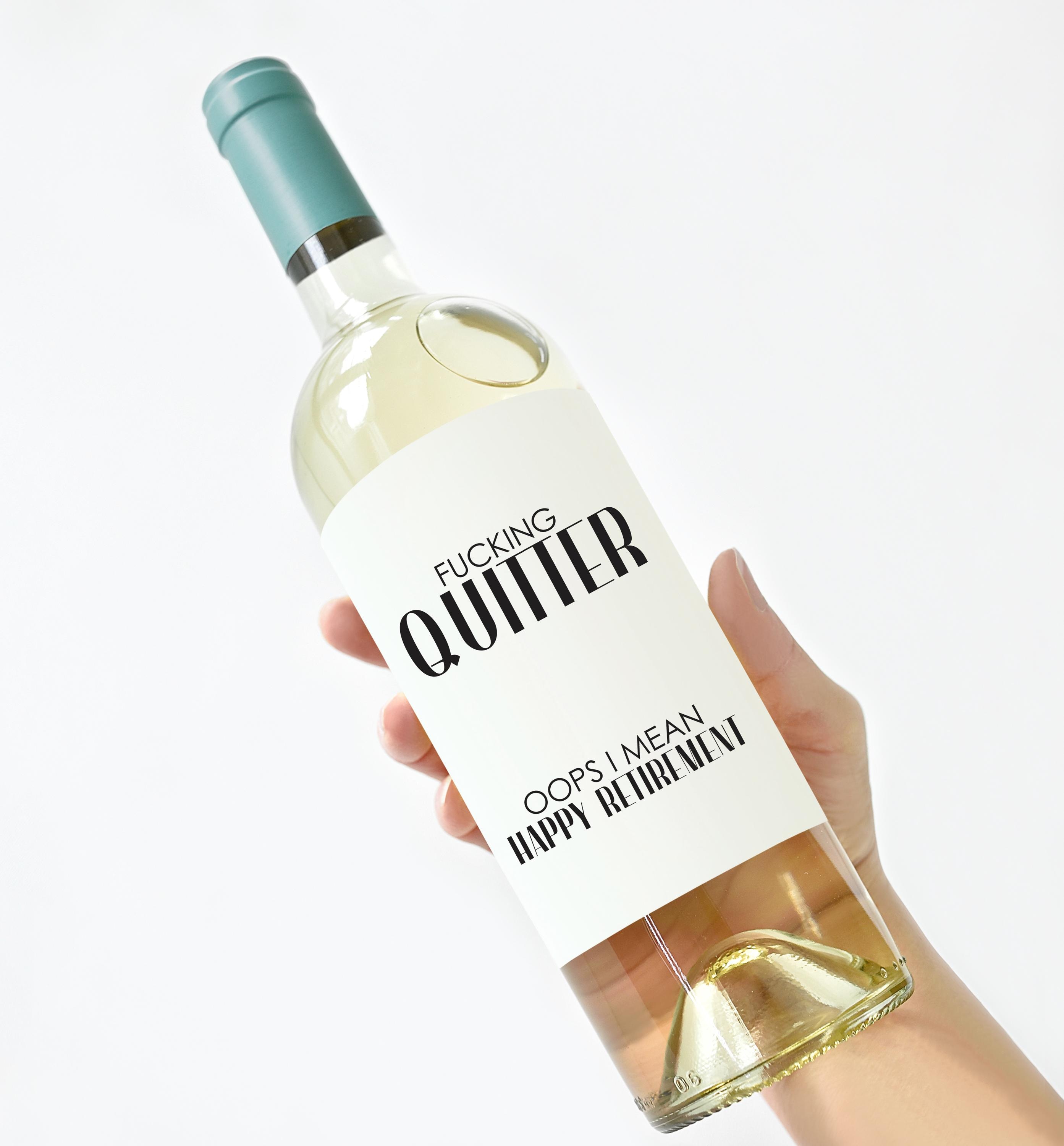 Retirement Coworker Wine Gift, Funny Retirement Label, Happy Retirement ...