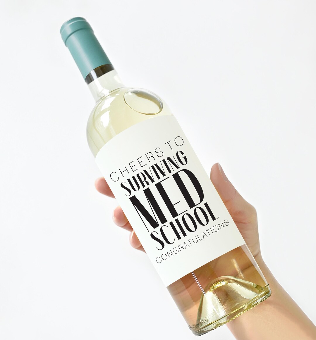 Med School Graduation Wine Label, Doctor Graduation Label, Physician ...