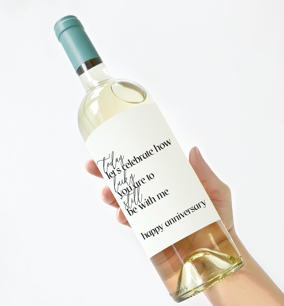 Anniversary Girlfriend Boyfriend Wine Label, Anniversary Gift Husband ...