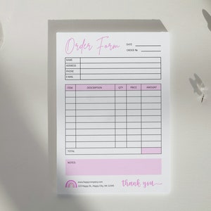 Editable Order Form: Business Form | Small Business Order Form ...