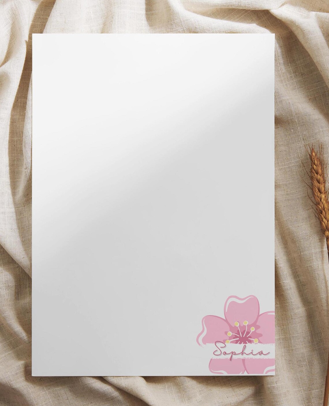 Personalized Sakura Notepad: Floral Memo Pad, Girly Design, Cherry ...