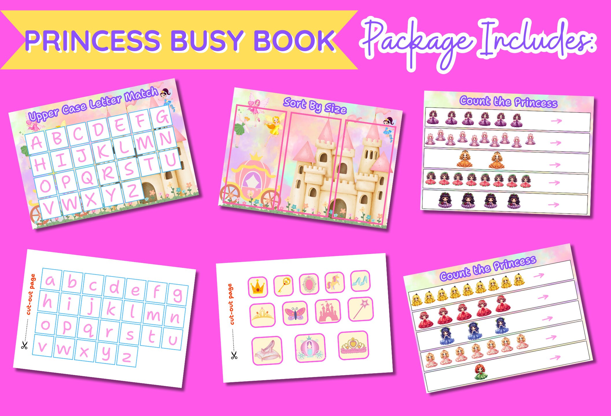 PRINCESS QUIET BOOK Toddler, Homeschool, Busy, First, Printable ...