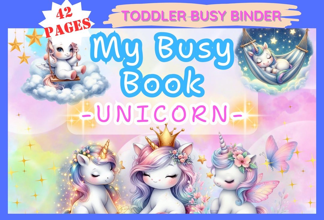 UNICORN QUIET BOOK Toddler Learning Binder Homeschool Busy Book First ...