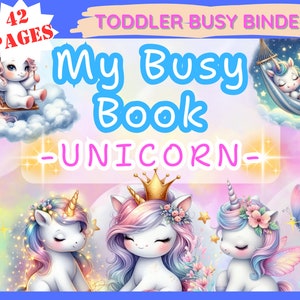 UNICORN QUIET BOOK Toddler Learning Binder Homeschool Busy Book First ...