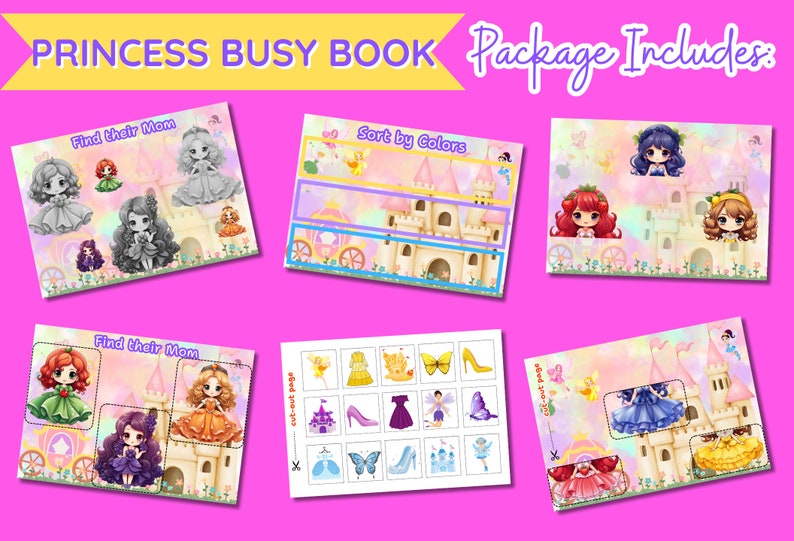 PRINCESS QUIET BOOK Toddler Learning Binder Homeschool Busy Book First ...