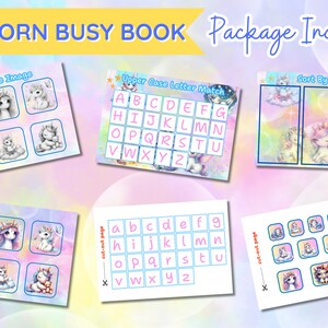 UNICORN QUIET BOOK Toddler Learning Binder Homeschool Busy Book First ...