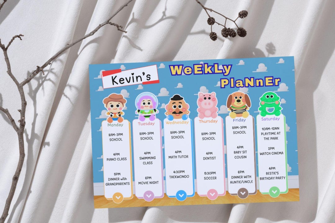 Toy Story Weekly Planner, Editable in Adobe Template (PDF Download ...