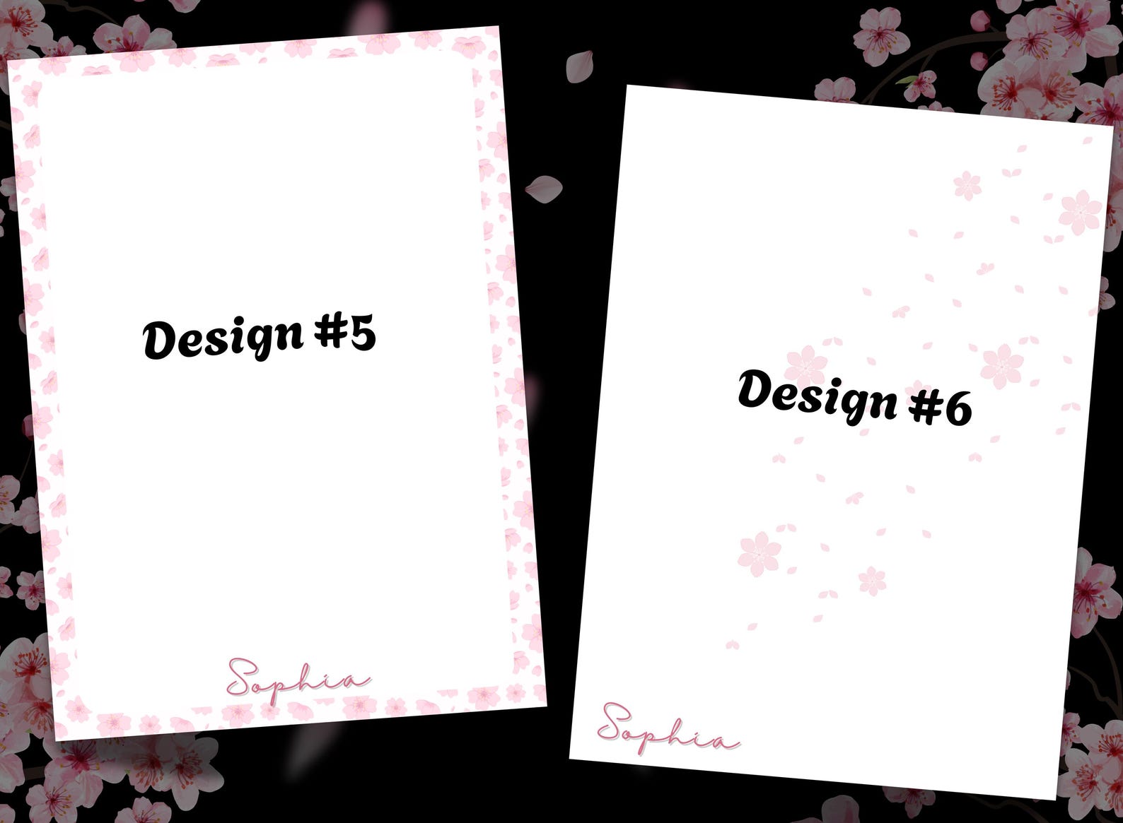 Personalized Sakura Notepad: Floral Memo Pad, Girly Design, Cherry ...