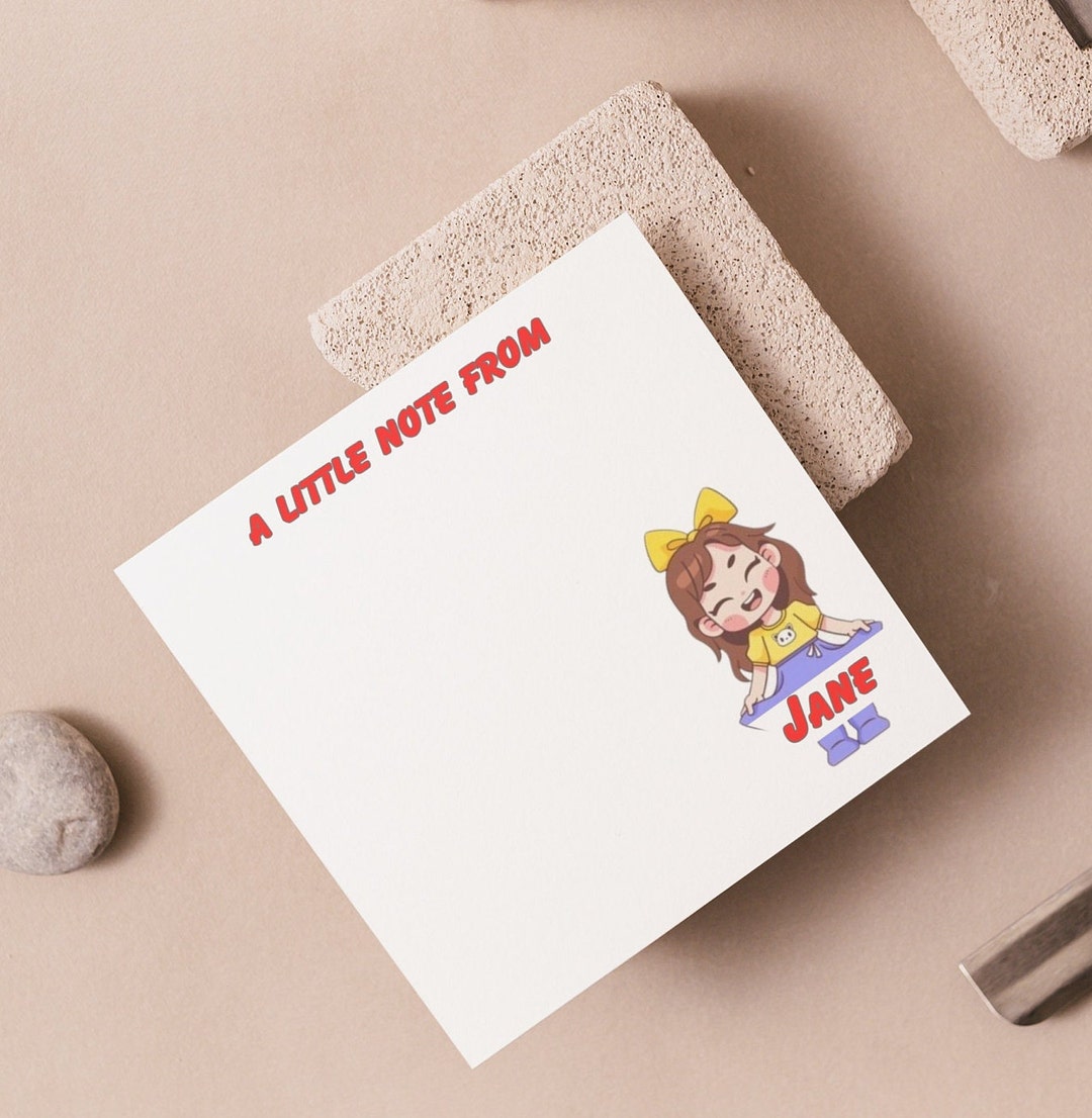 PERSONALIZED NOTEPAD for KIDS C /memopad /minimalist /50pages /3.25x3 ...