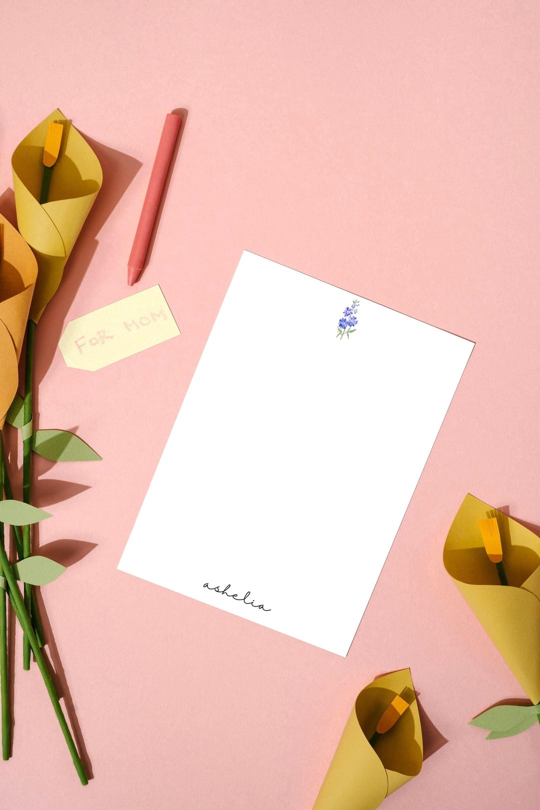 BIRTH FLOWER NOTEPAD - Personalized Memopad, Gift for Her, Souvenir ...