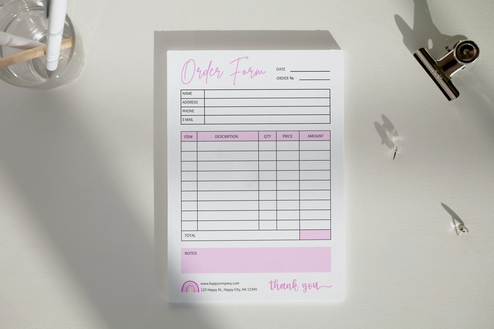 Editable Order Form - Crafters Order Form Template Small Business Forms ...