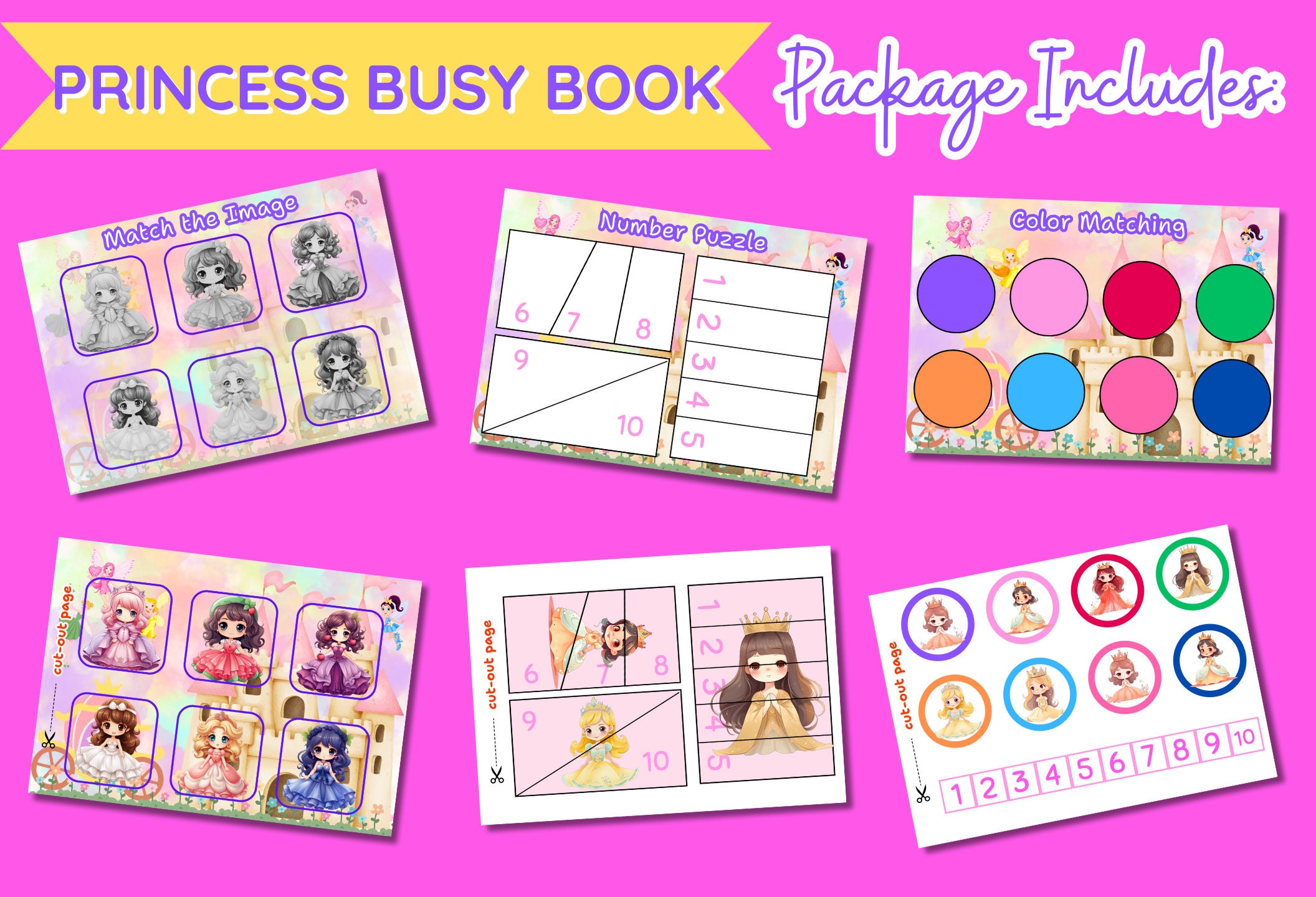 PRINCESS QUIET BOOK Toddler, Homeschool, Busy, First, Printable ...