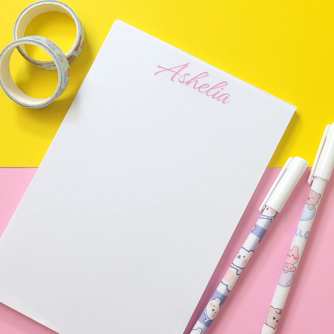 MINIMALIST MEMOPAD / NOTEPAD - Personalized Name // 50pages // 7x5 ...