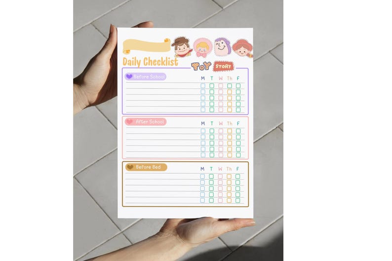 Toy Story Kids Checklist, Daily Responsibility Chart, Chore, Weekly ...