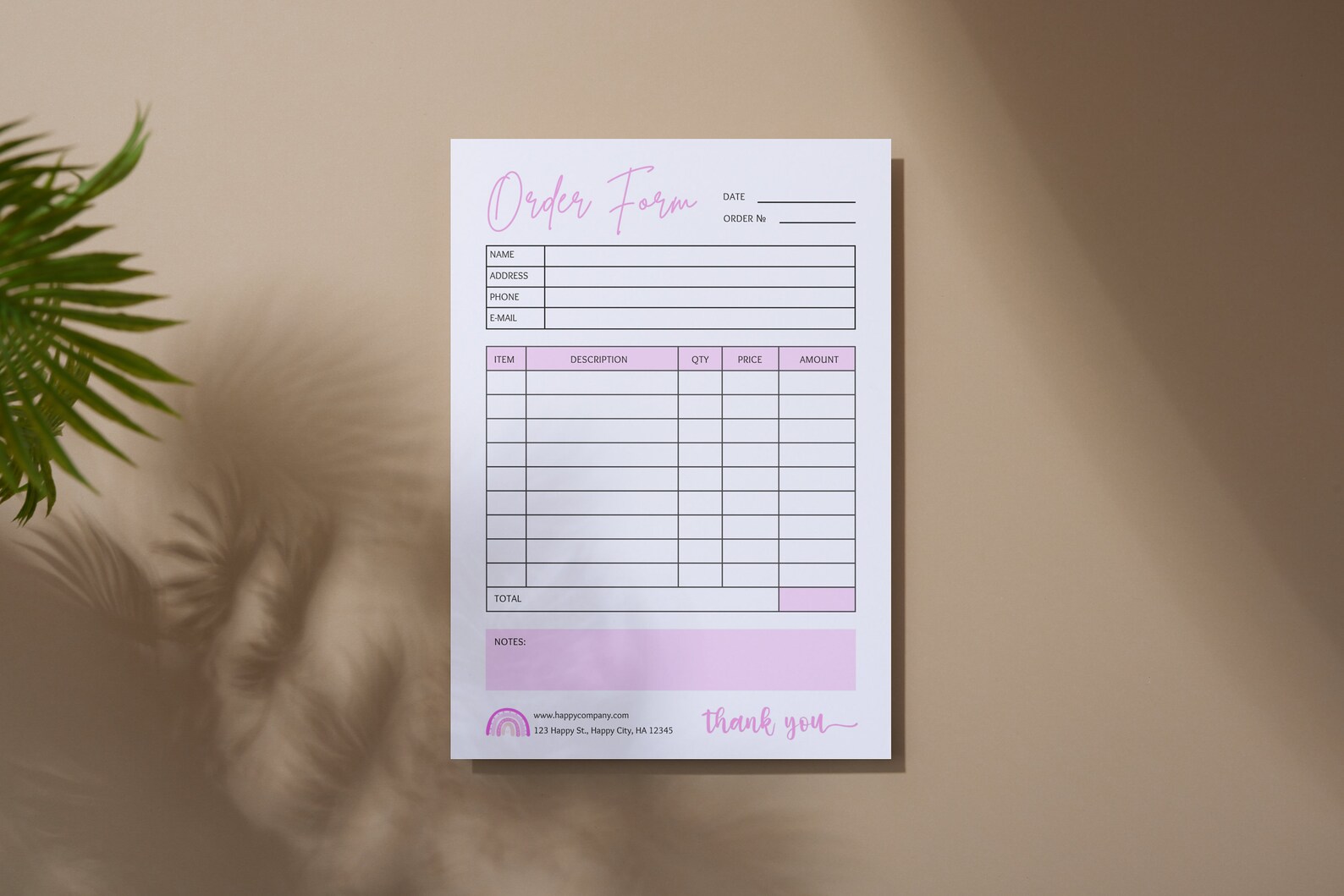 Editable Order Form - Crafters Order Form Template Small Business Forms ...
