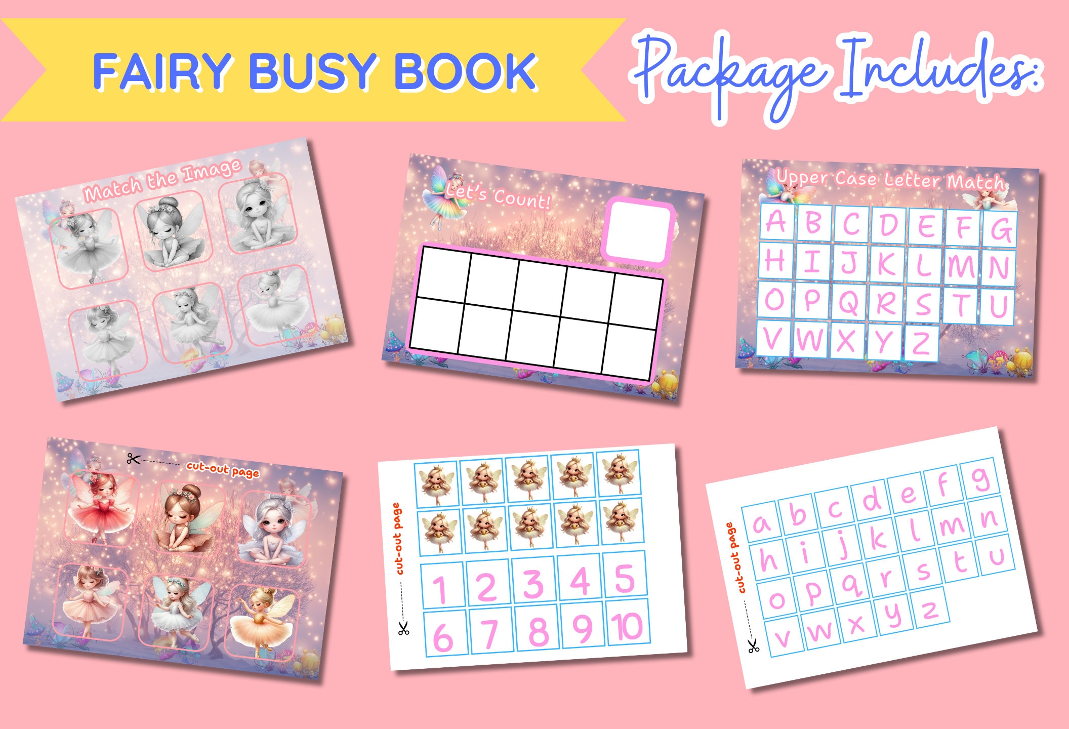 Ballerina Fairy Busy Book, Toddler Learning Binder, Preschool ...