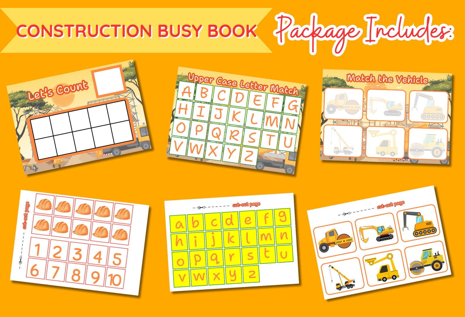 CONSTRUCTION TODDLER Binder Homeschool Toddler Downloadable Busy Book ...