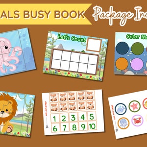 Animals TODDLER LEARNING BINDER - Toddler Printable Busy Book First ...