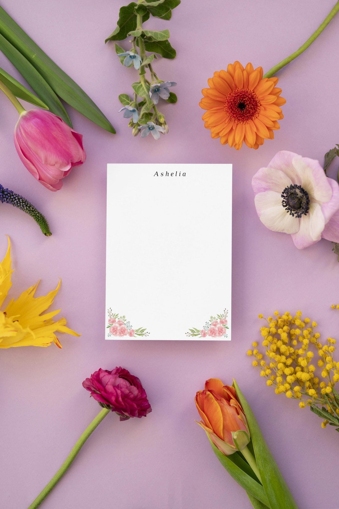 BIRTH FLOWER MEMOPAD Notepad - Personalized Memopad, Gift for Her ...