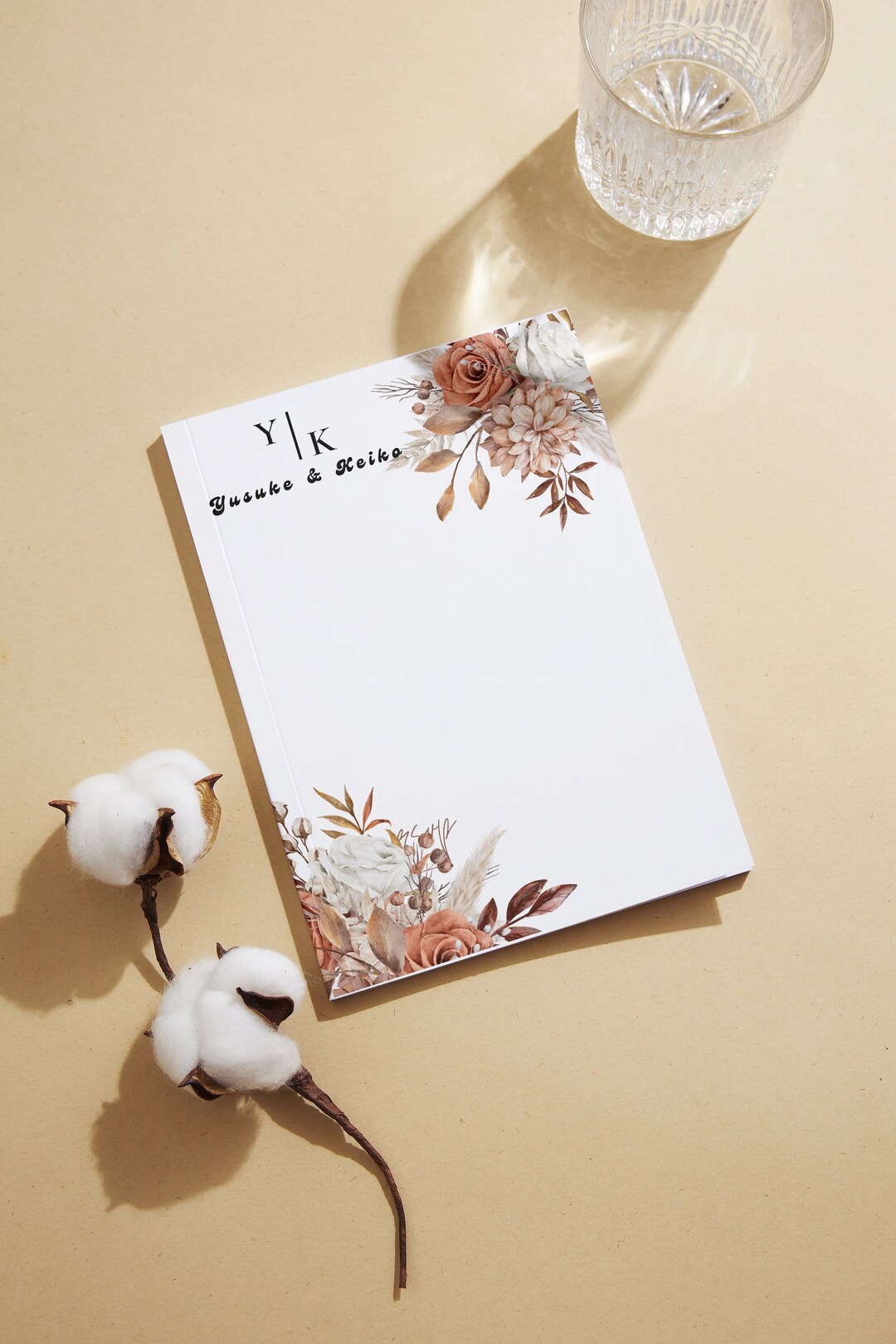 Personalized WEDDING MINIMALIST Memopad NOTEPAD Wedding Notepad ...