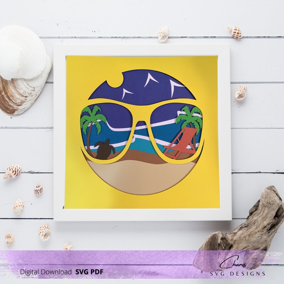 13-layer 3D Beach Shades SVG | Create Vibrant Summer Crafts With This ...