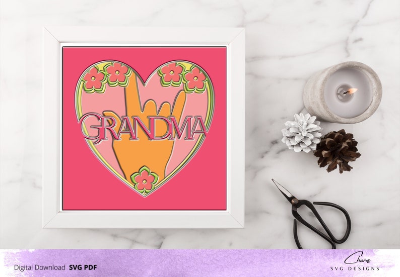 I Love You Grandma ASL SVG: Layered Paper Craft (digital File) - Etsy