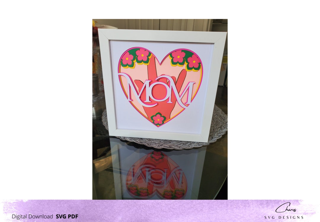 ASL Sign Language SVG for Mothers Day ASL 3D Mother's Day Birthday Any ...