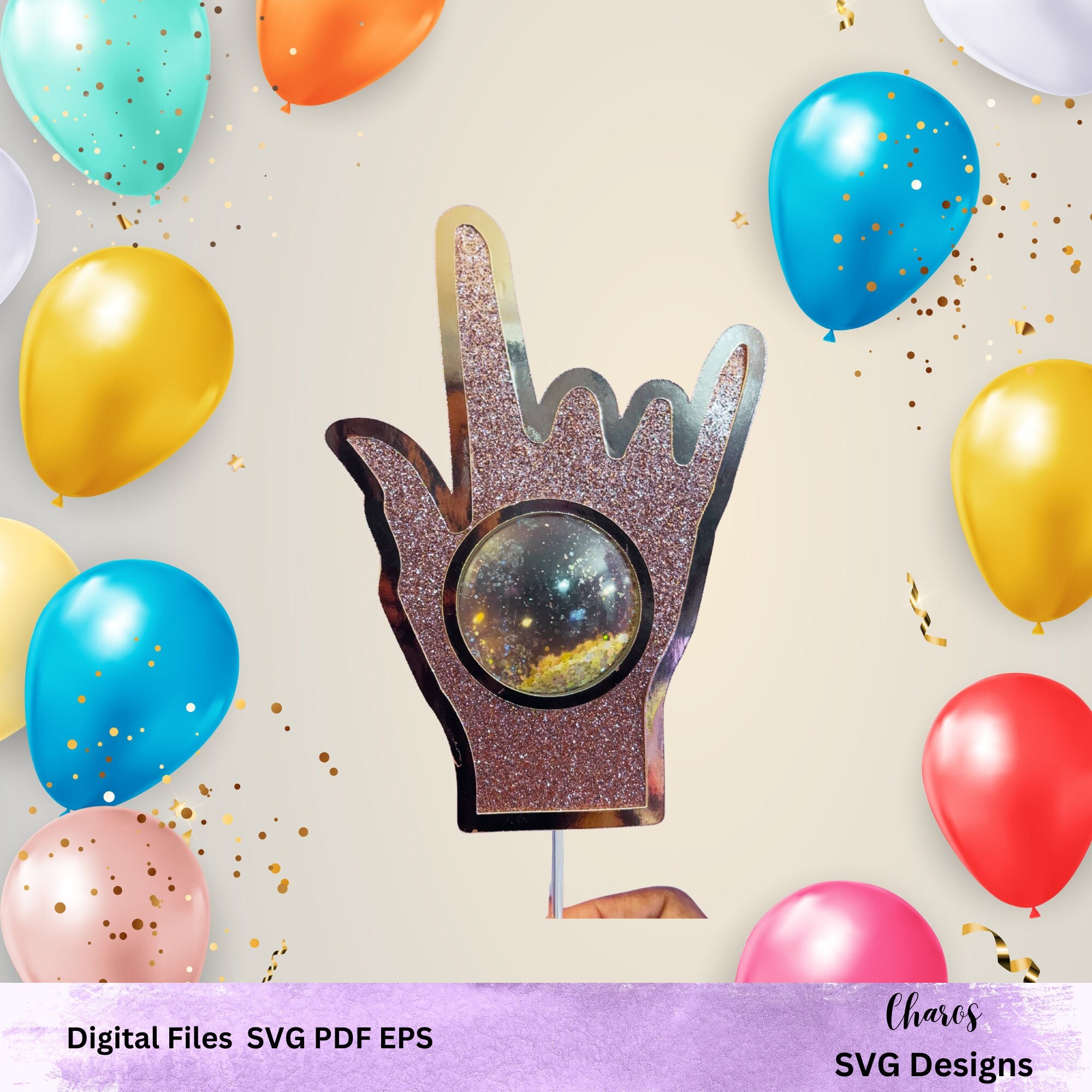 I Love You in ASL Shaker SVG | Cake Topper & Party Favor | Perfect for ...