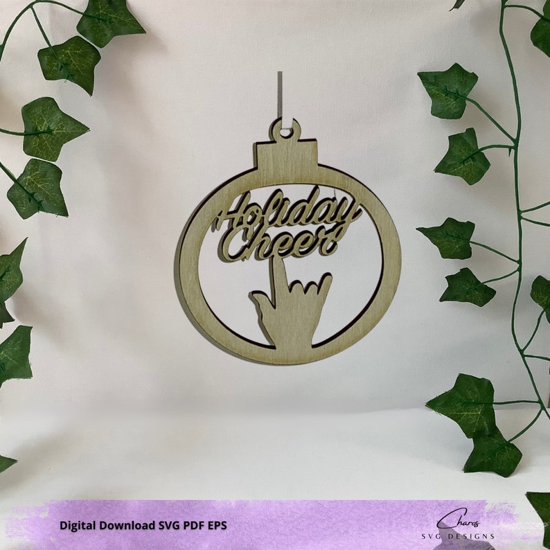 ASL I Love You Christmas Ornament SVG Bundle: Laser/cricut Cut File ...