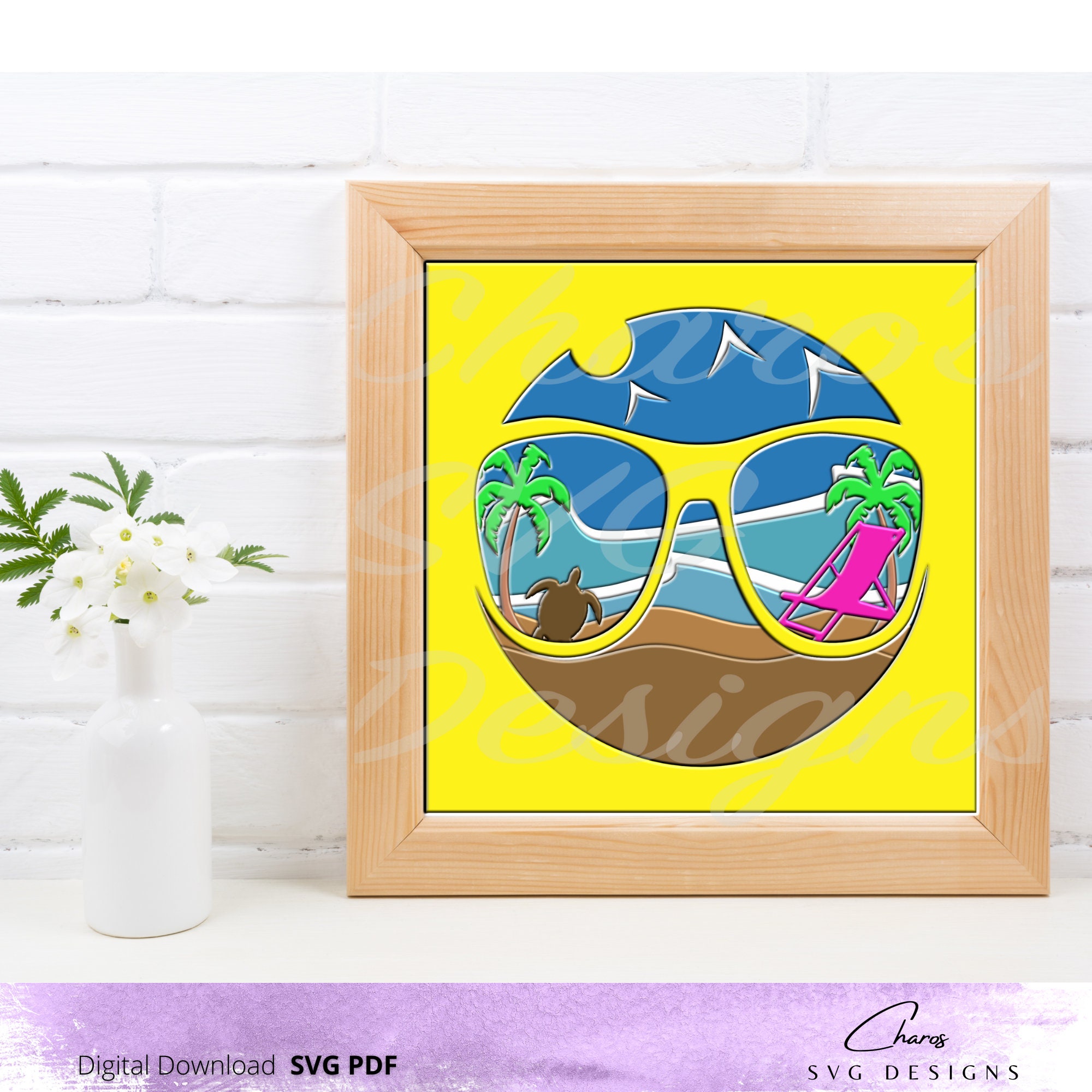 13-layer 3D Beach Shades SVG | Create Vibrant Summer Crafts With This ...
