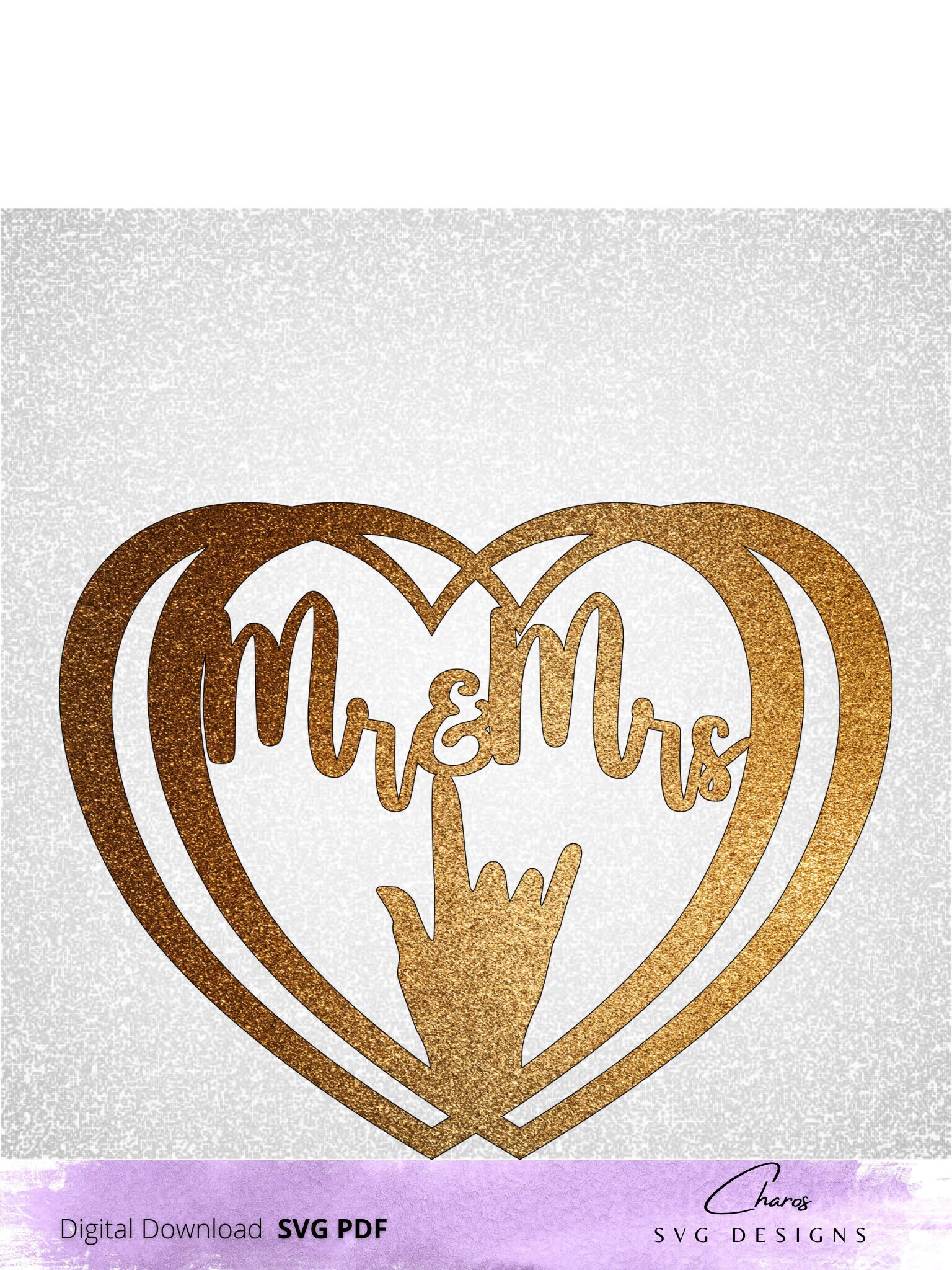 ASL I Love You Wedding Cake Topper SVG: Mr & Mrs, Deaf Awareness ...