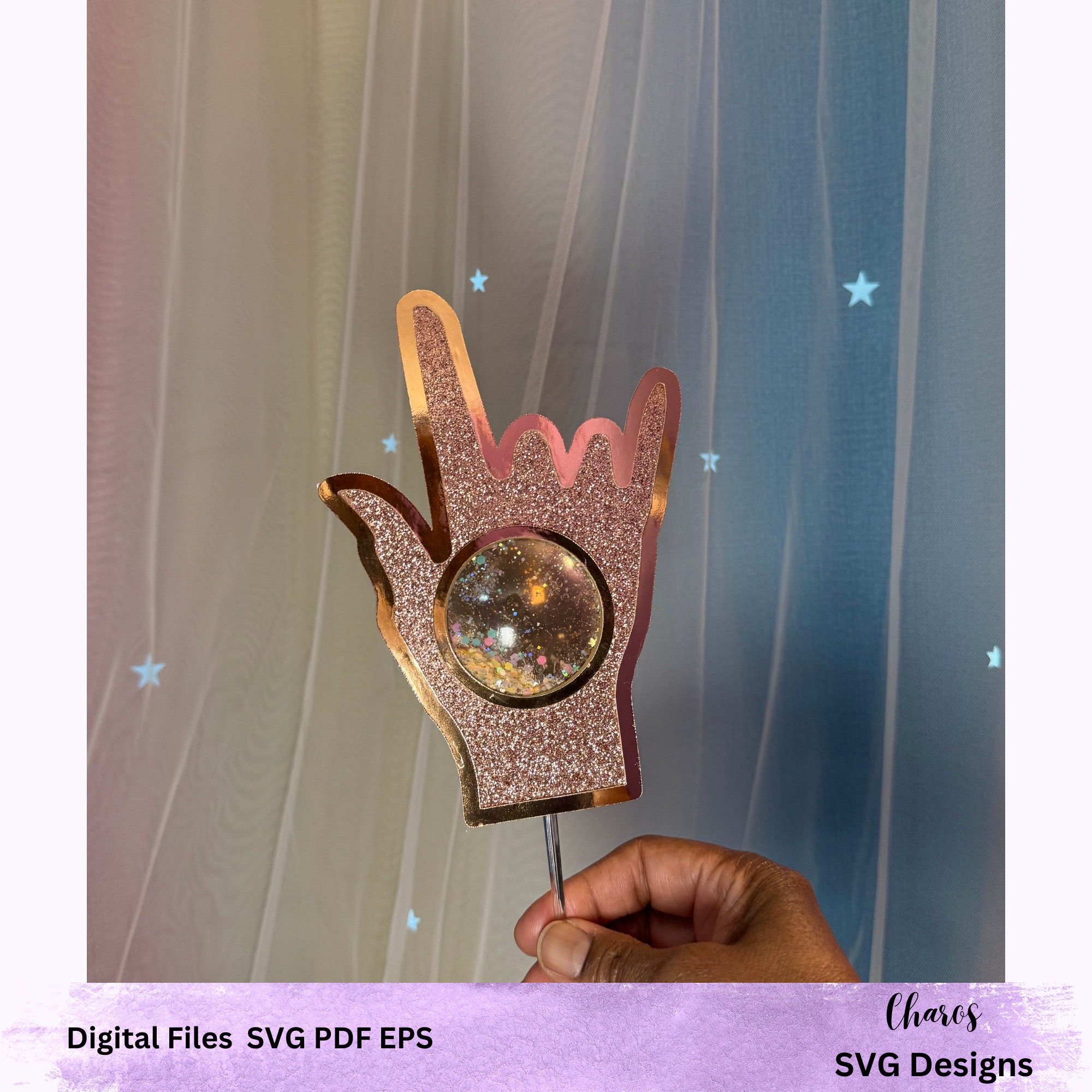 I Love You in ASL Shaker SVG | Cake Topper & Party Favor | Perfect for ...