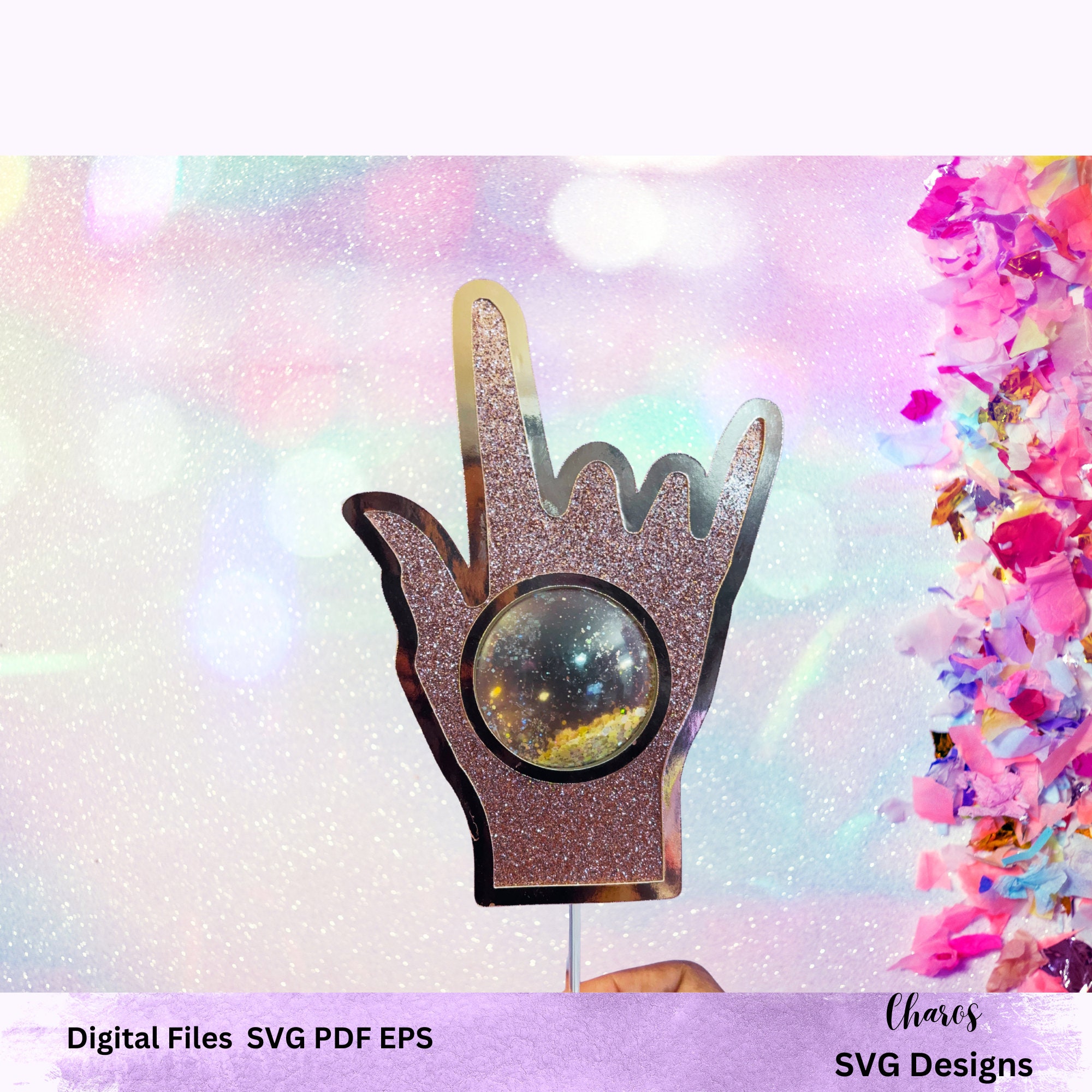 I Love You in ASL Shaker SVG | Cake Topper & Party Favor | Perfect for ...