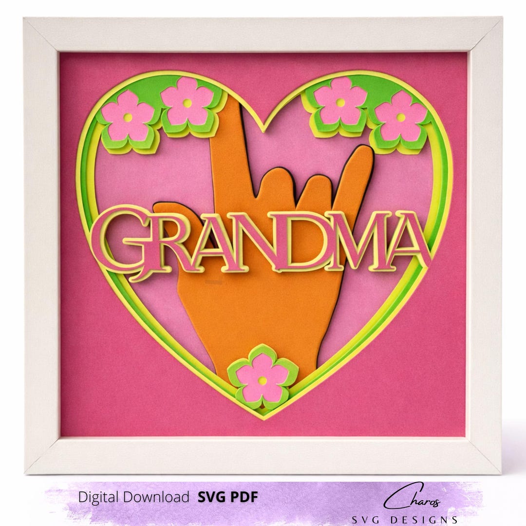 I Love You Grandma ASL SVG: Layered Paper Craft (digital File) - Etsy