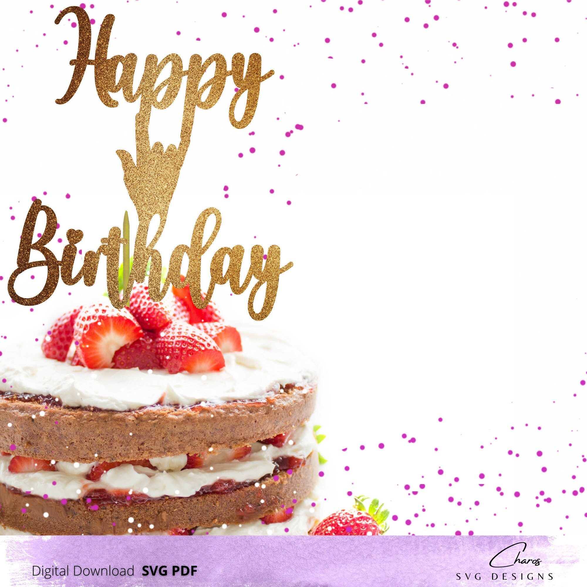 ASL Happy Birthday I Love You in Sign Language Cake Topper SVG | I Love ...