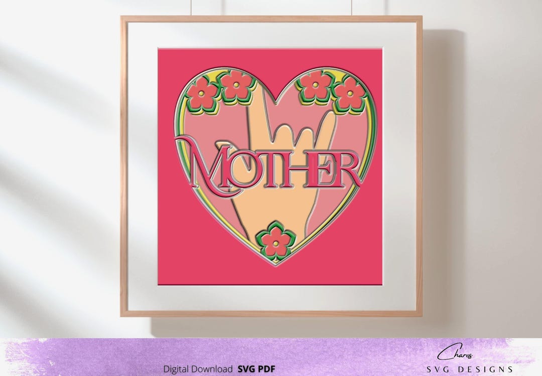 I Love You Mother ASL SVG: 3D Paper Craft Cutting File (digital ...