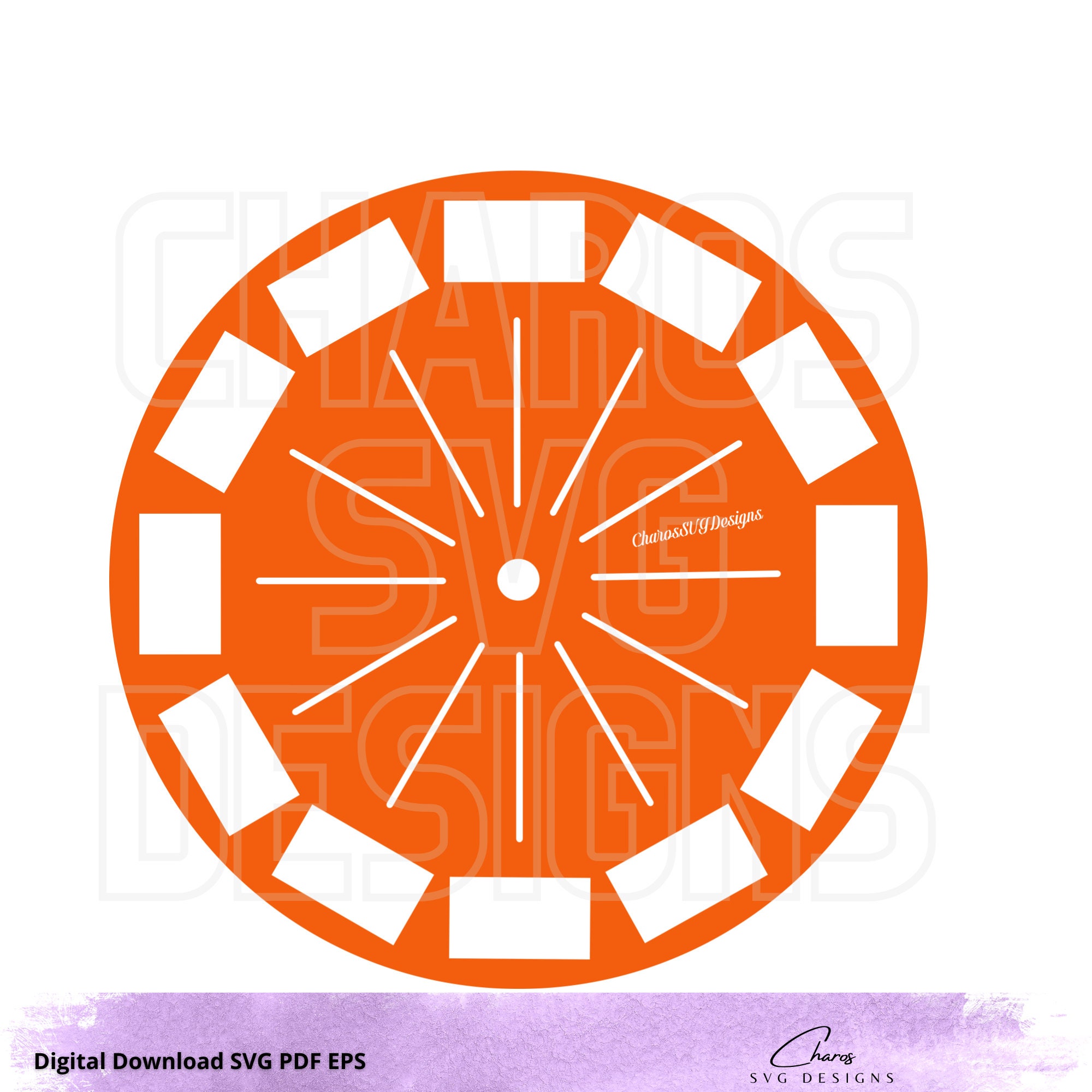 Universal Scalable Clock Stencil SVG | DIY Clock Design Template for ...