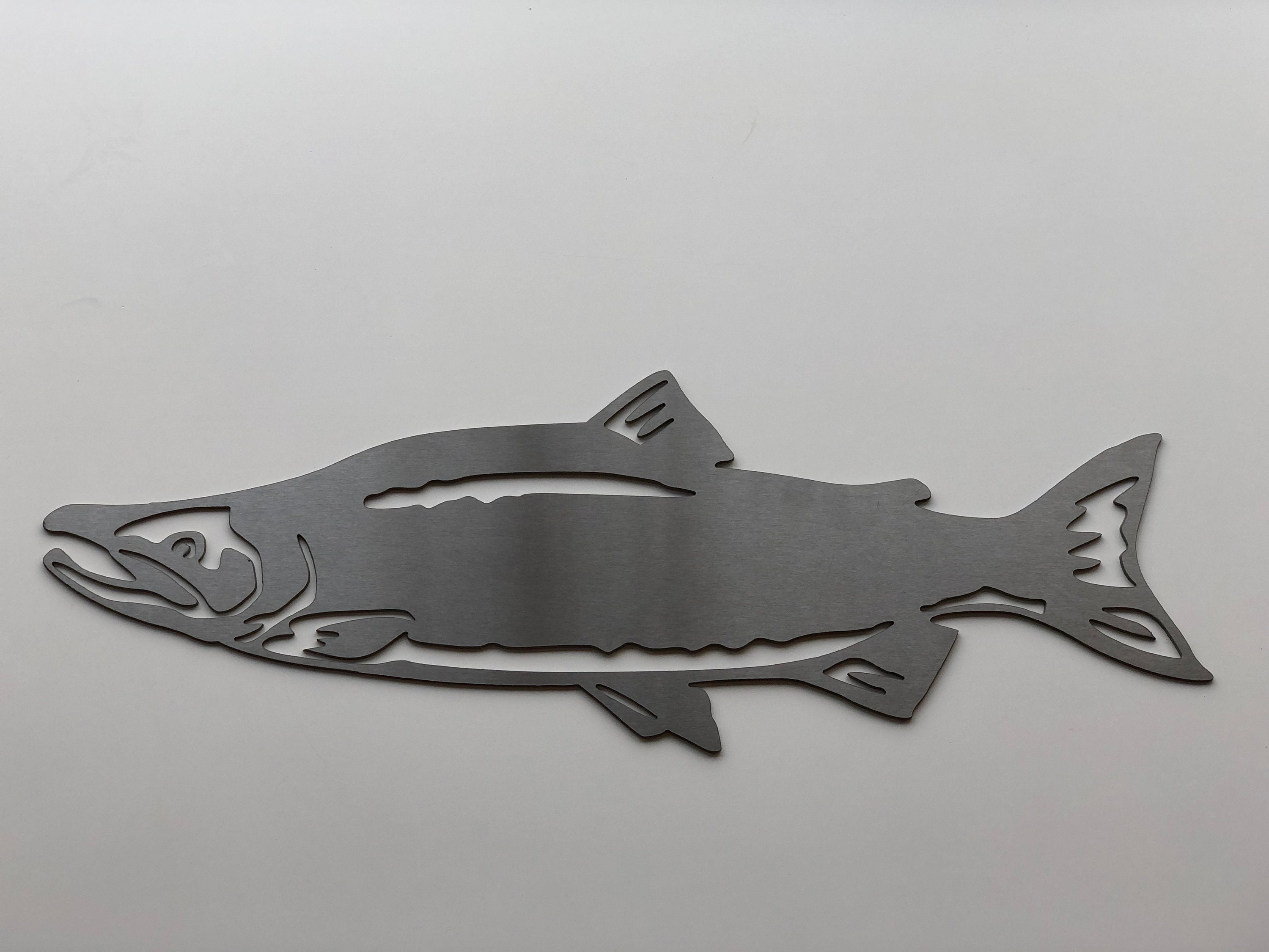 Metal Art Salmon Metal Wall Decor Fish Metal Art Gift for Fisherman ...