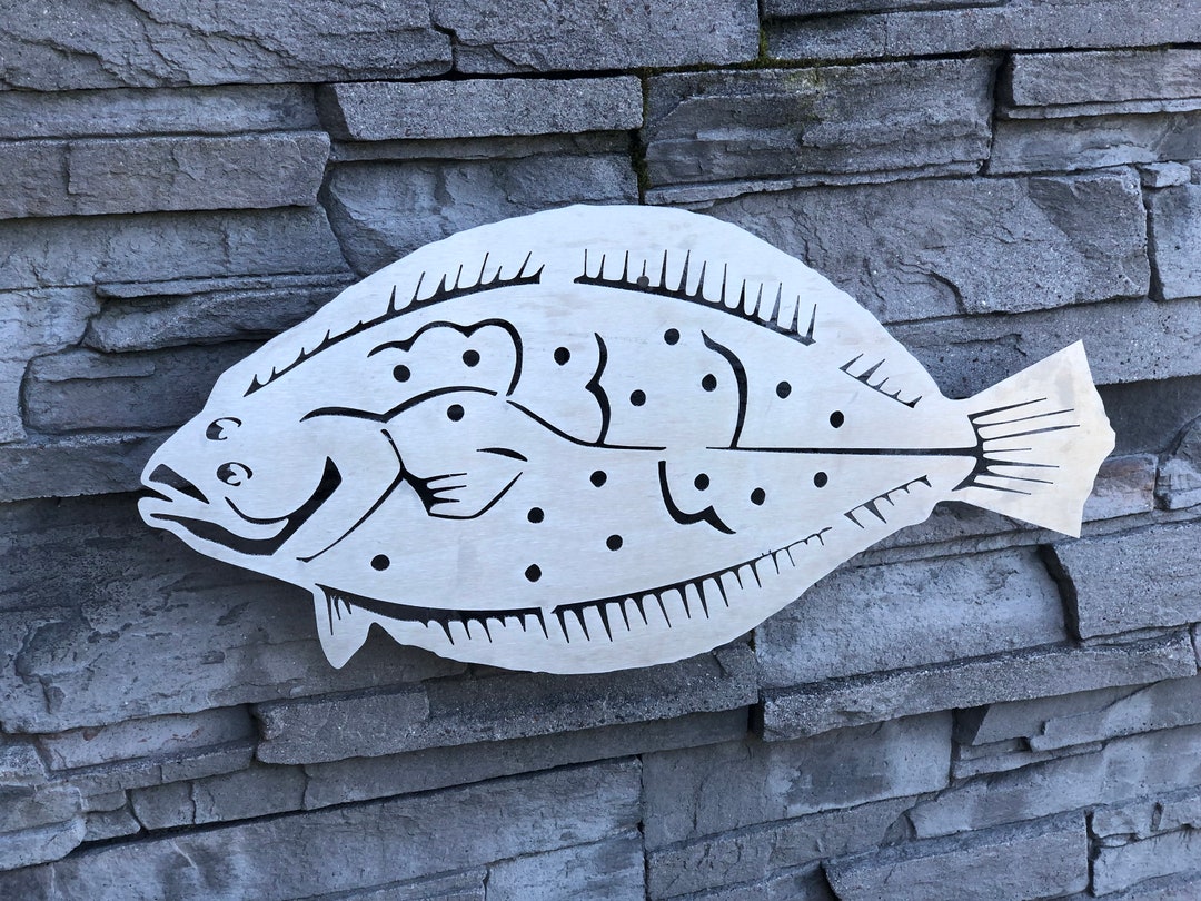 Metal Art Halibut Metal Wall Decor Fish Metal Art Gift for Fisherman ...